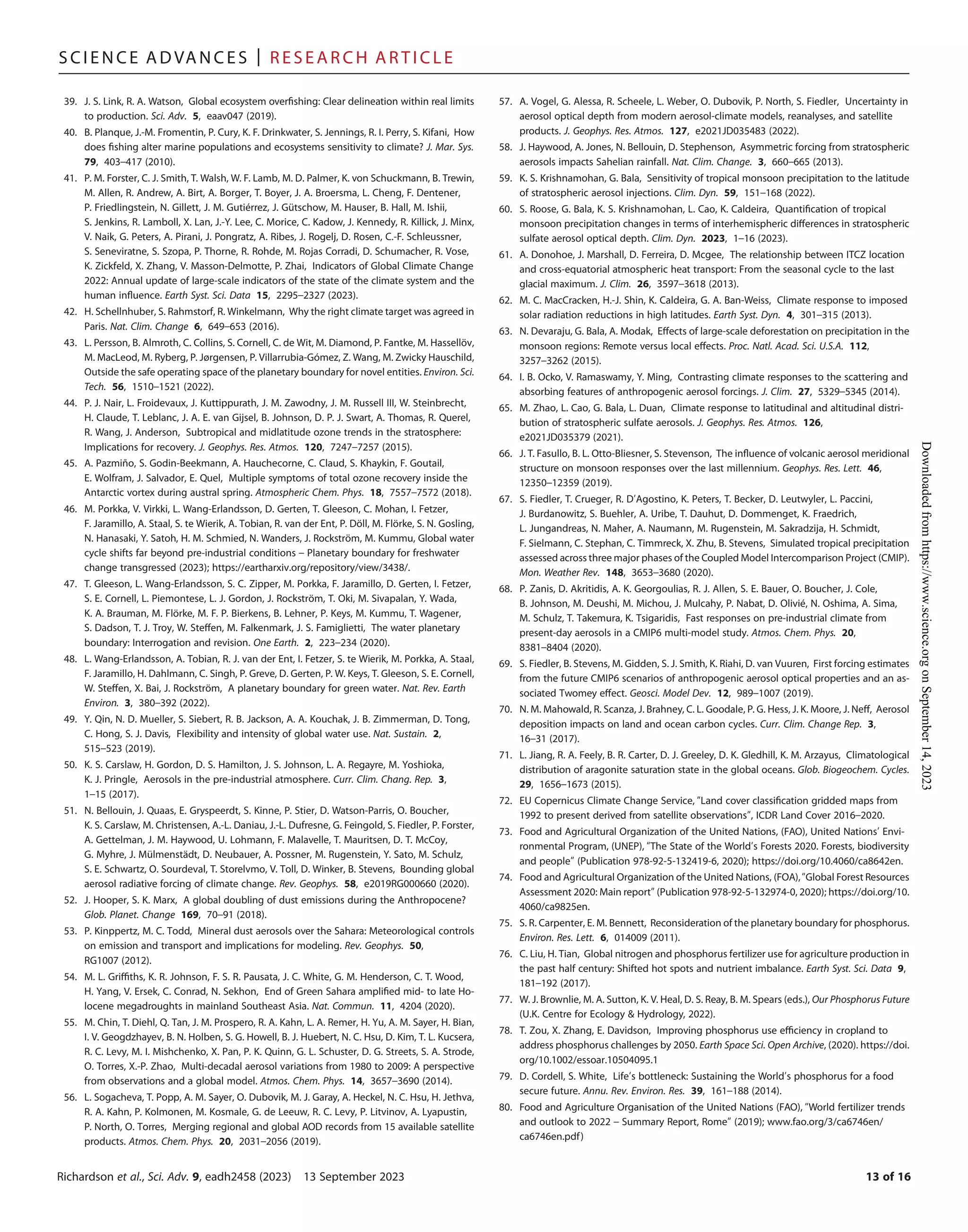 Science: Earth beyond six of nine planetary boundaries | PDF