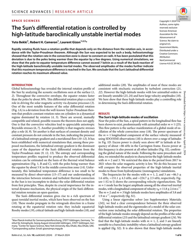 The Sun’s differential rotation is controlled by high- latitude ...