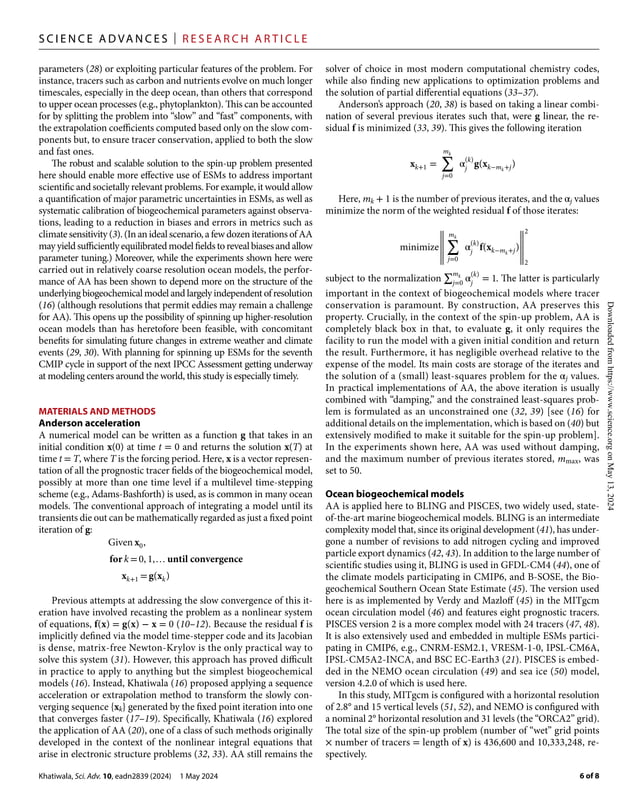 Efficient spin-up of Earth System Models usingsequence acceleration | PDF