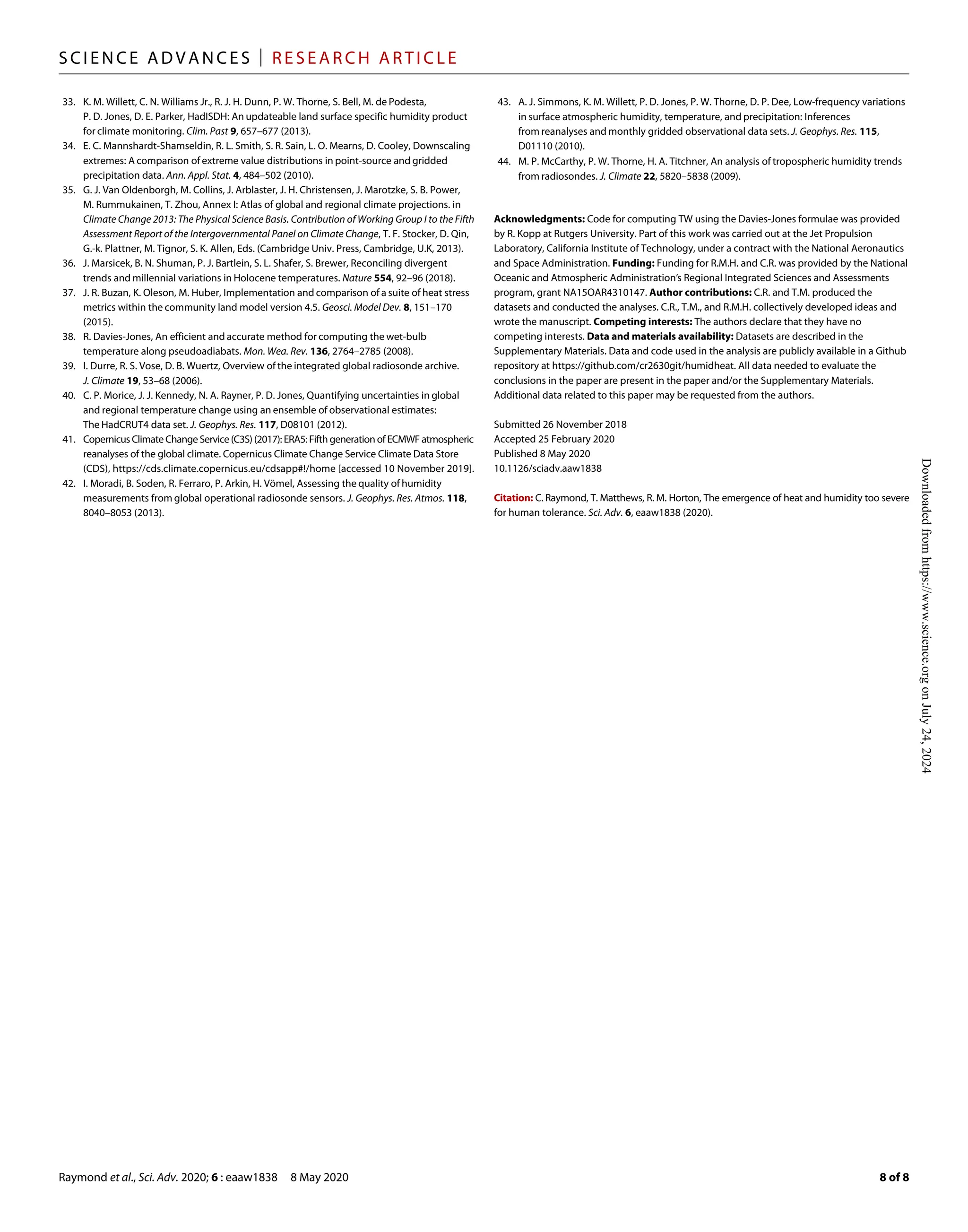 The emergence of heat and humidity too severe for human tolerance | PDF