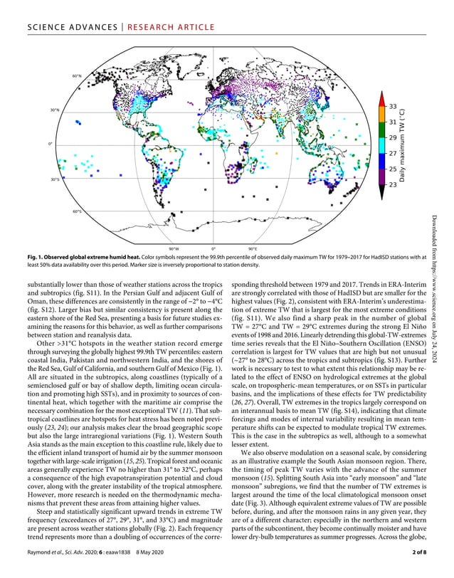 The emergence of heat and humidity too severe for human tolerance | PDF