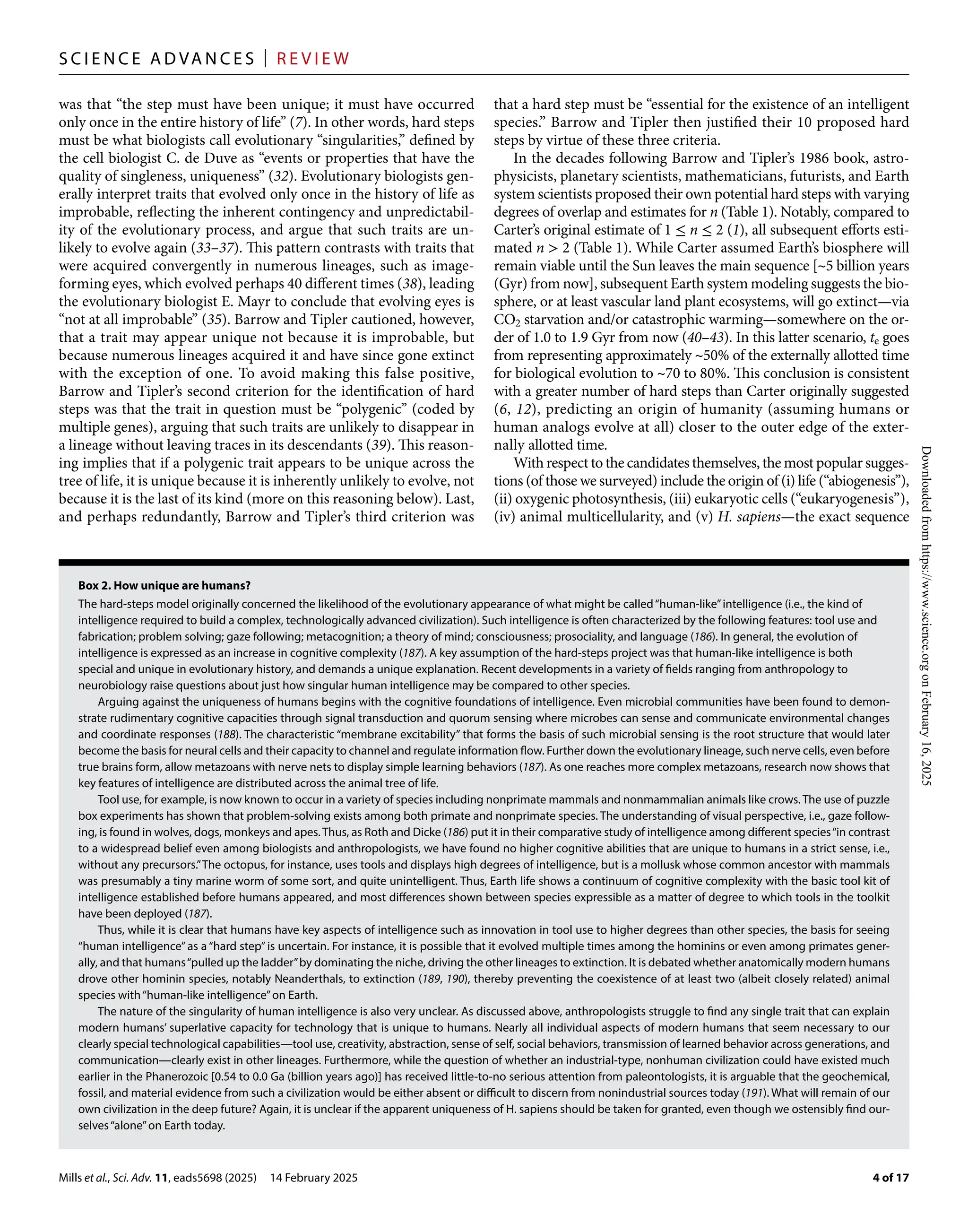A reassessment of the “hard-steps” model for theevolution of ...