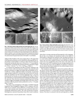 Paleoseismic activity in the moon’s Taurus-Littrowvalley inferred from ...