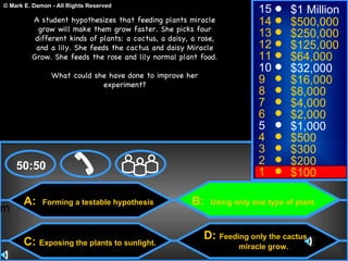 Science Benchmark 1 Millionaire | PPT