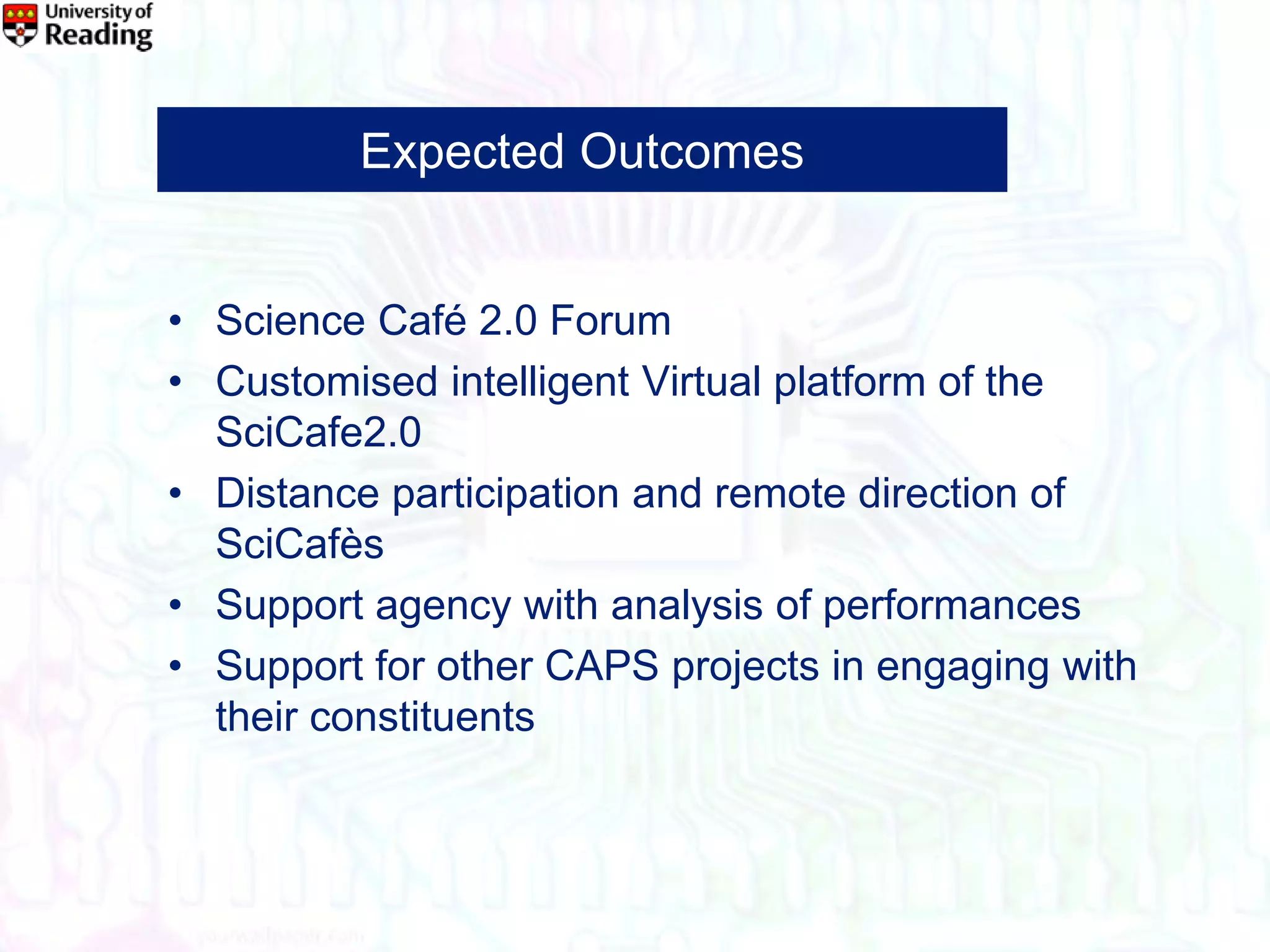 Sci cafe 2.0 overview | PPT