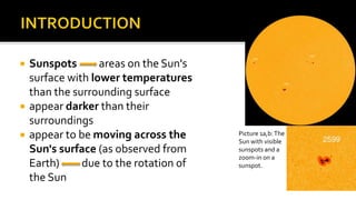 Calculating the Velocity of the Apparent Movement of Sunspots # ...