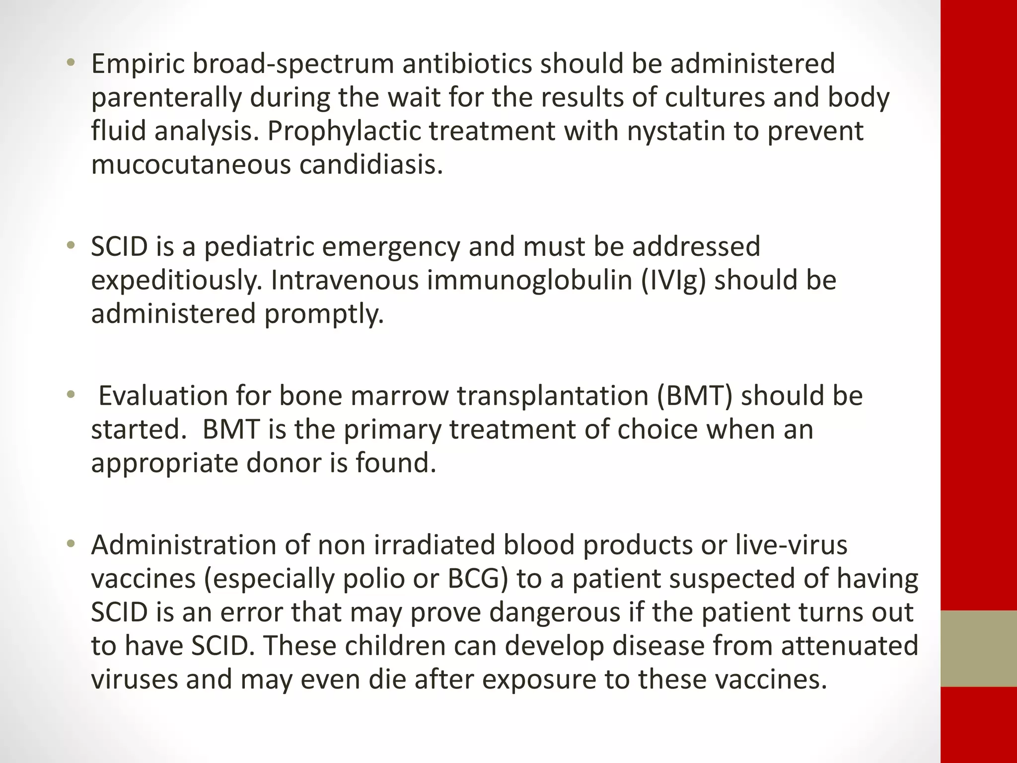 IMMUNODEFICIENCY DISORDERS- Severe combined immunodeficiency (SCID) | PPTX