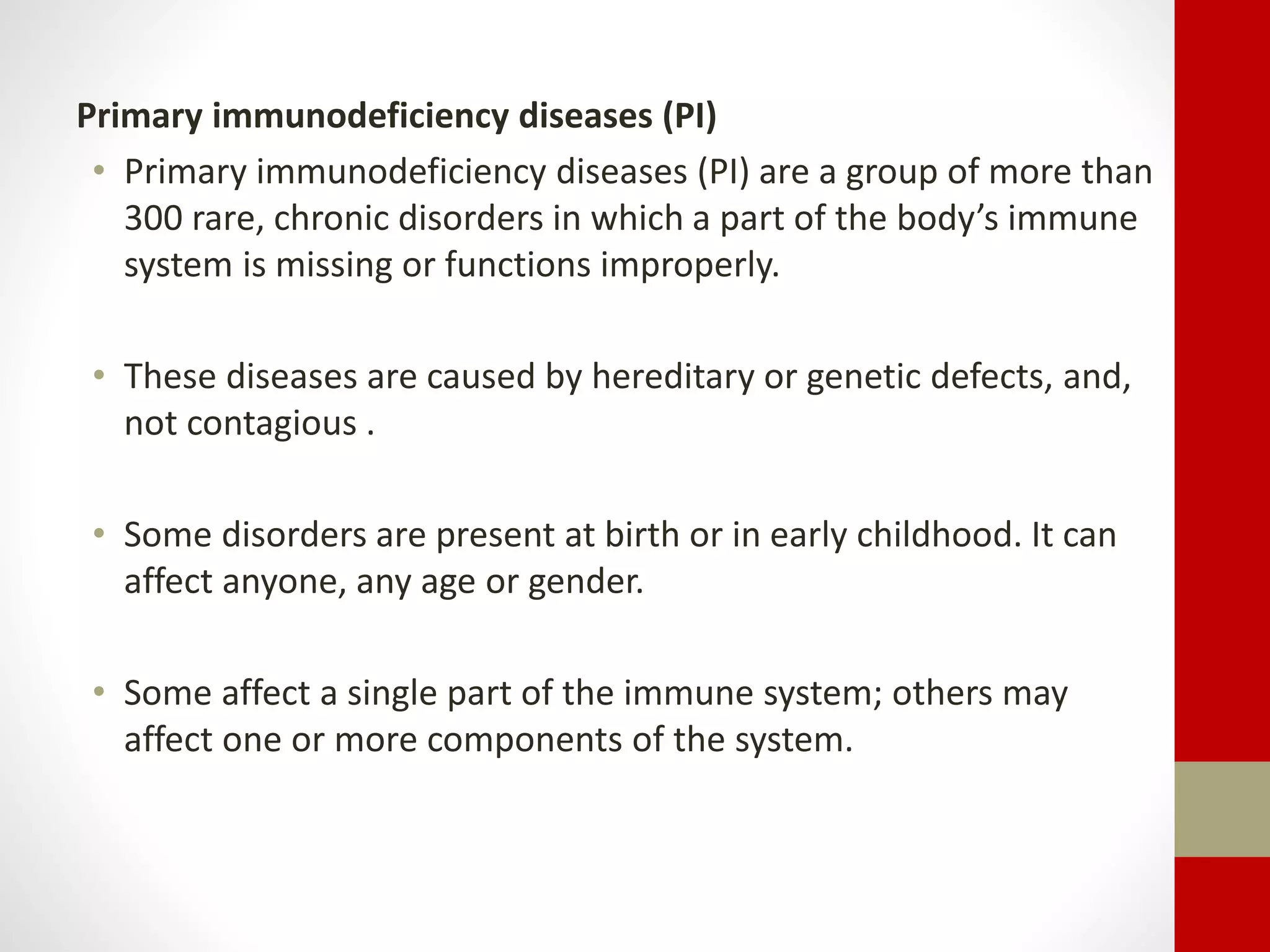 IMMUNODEFICIENCY DISORDERS- Severe combined immunodeficiency (SCID) | PPTX
