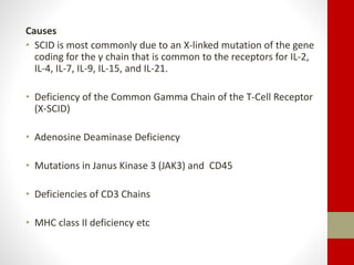 IMMUNODEFICIENCY DISORDERS- Severe combined immunodeficiency (SCID) | PPTX