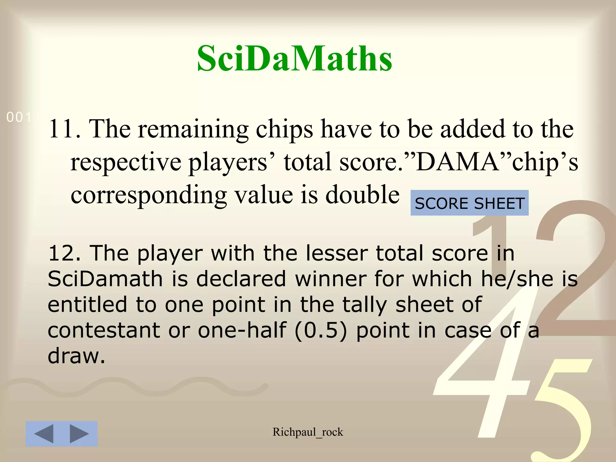 Scidamaths manual finals | PPT
