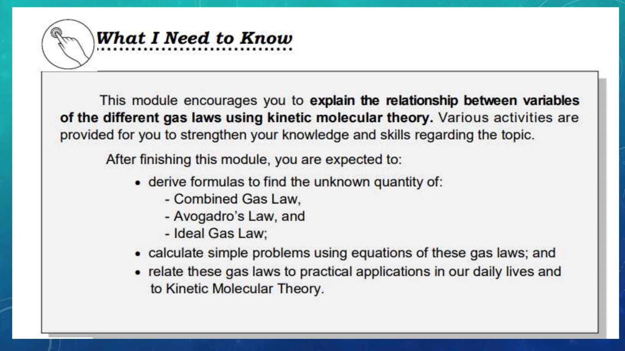 SCIENCE 10 Quarter 4-Module 2 (Gas laws) | PPTX