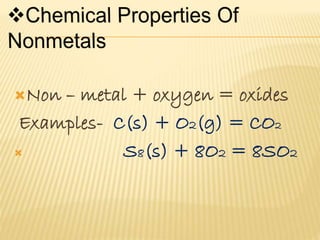 Science METAL AND NON METAL | PPT