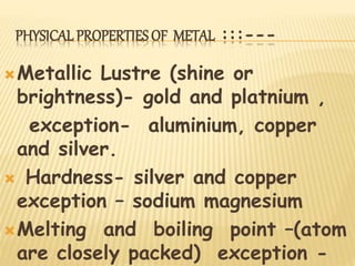 Science METAL AND NON METAL | PPTX