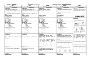 DLL in Grade 3 Science | PDF