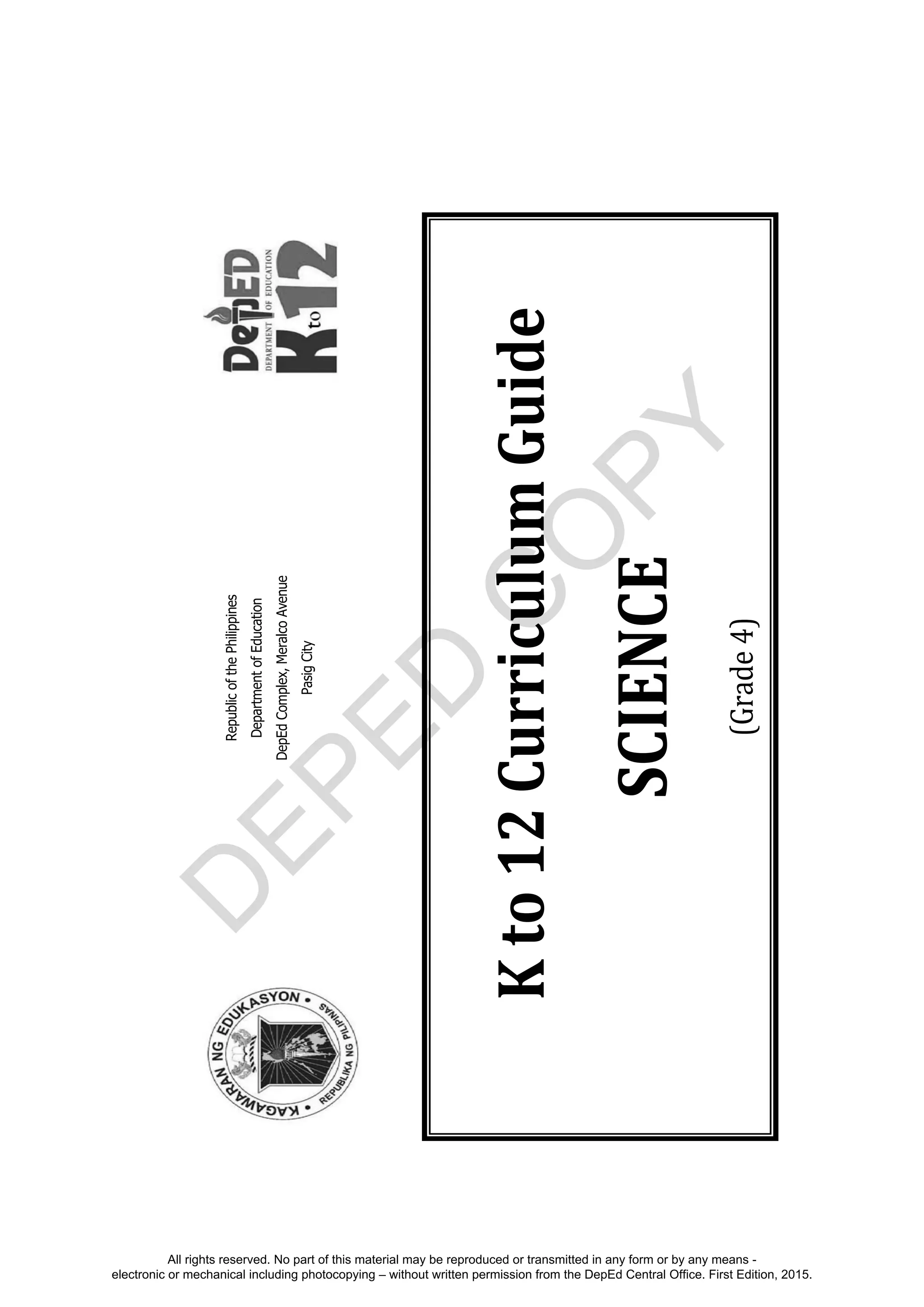 K TO 12 GRADE 4 TEACHER’S GUIDE IN SCIENCE (Q1-Q4) | PDF