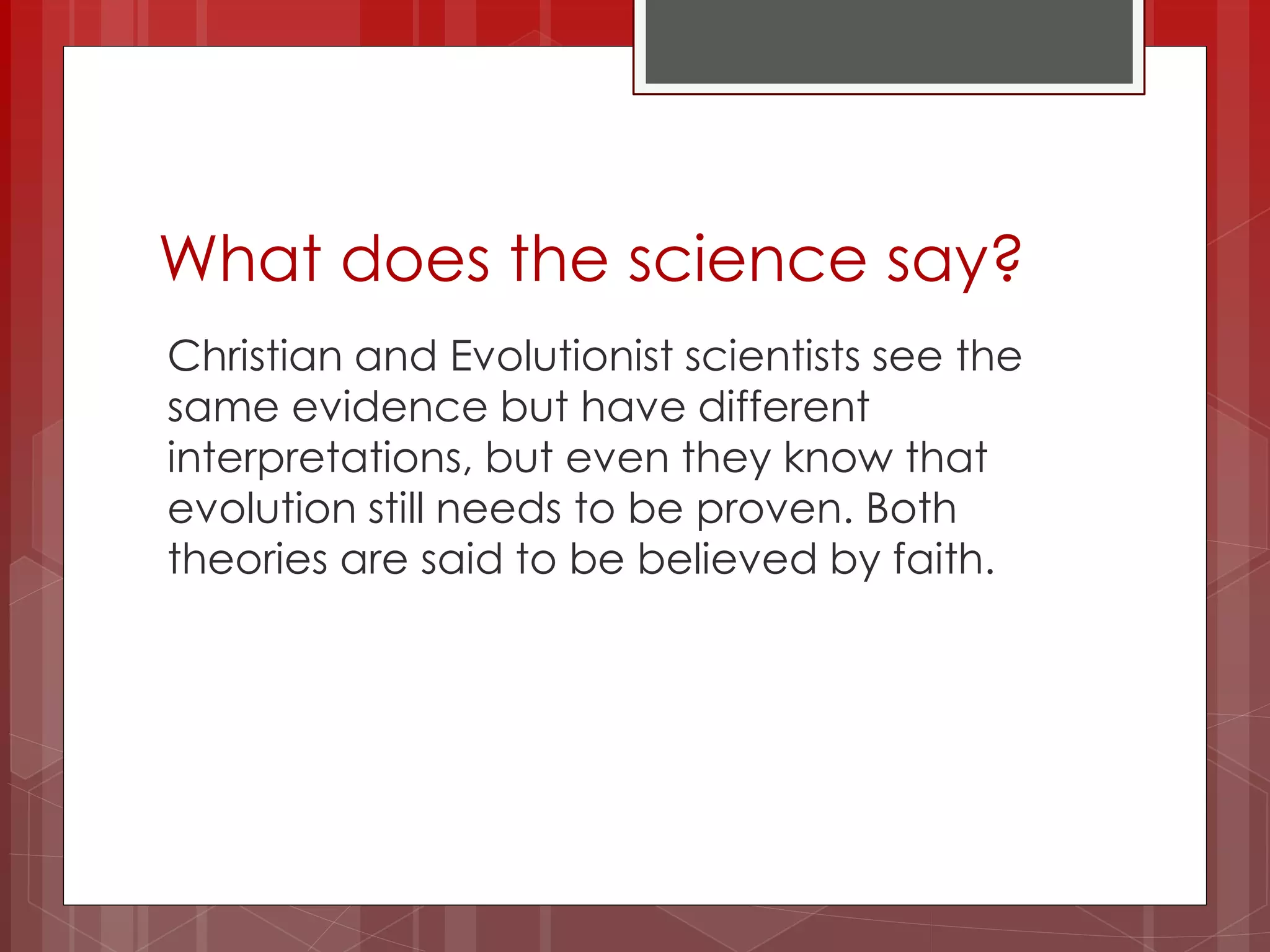 Evolution VS Creation. | PPTX