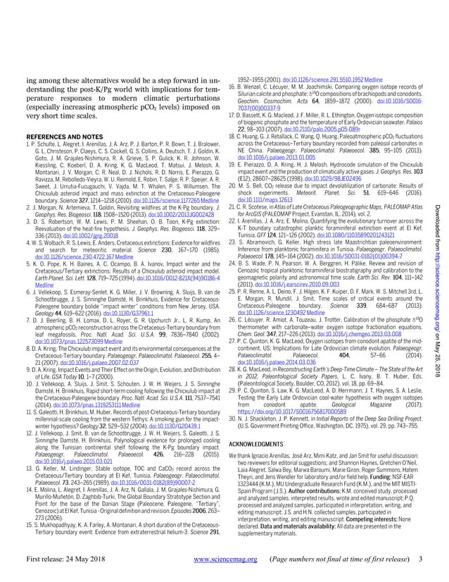 Postimpact earliest Paleogene warming shown by fish debris oxygen isotopes (El Kef, Tunisia) | PDF