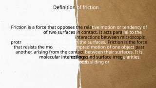 It is the project of science topic friction | PPT