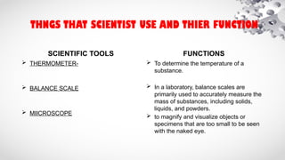 Grade 7 Science Laboratory Tools and Scientists | PPTX
