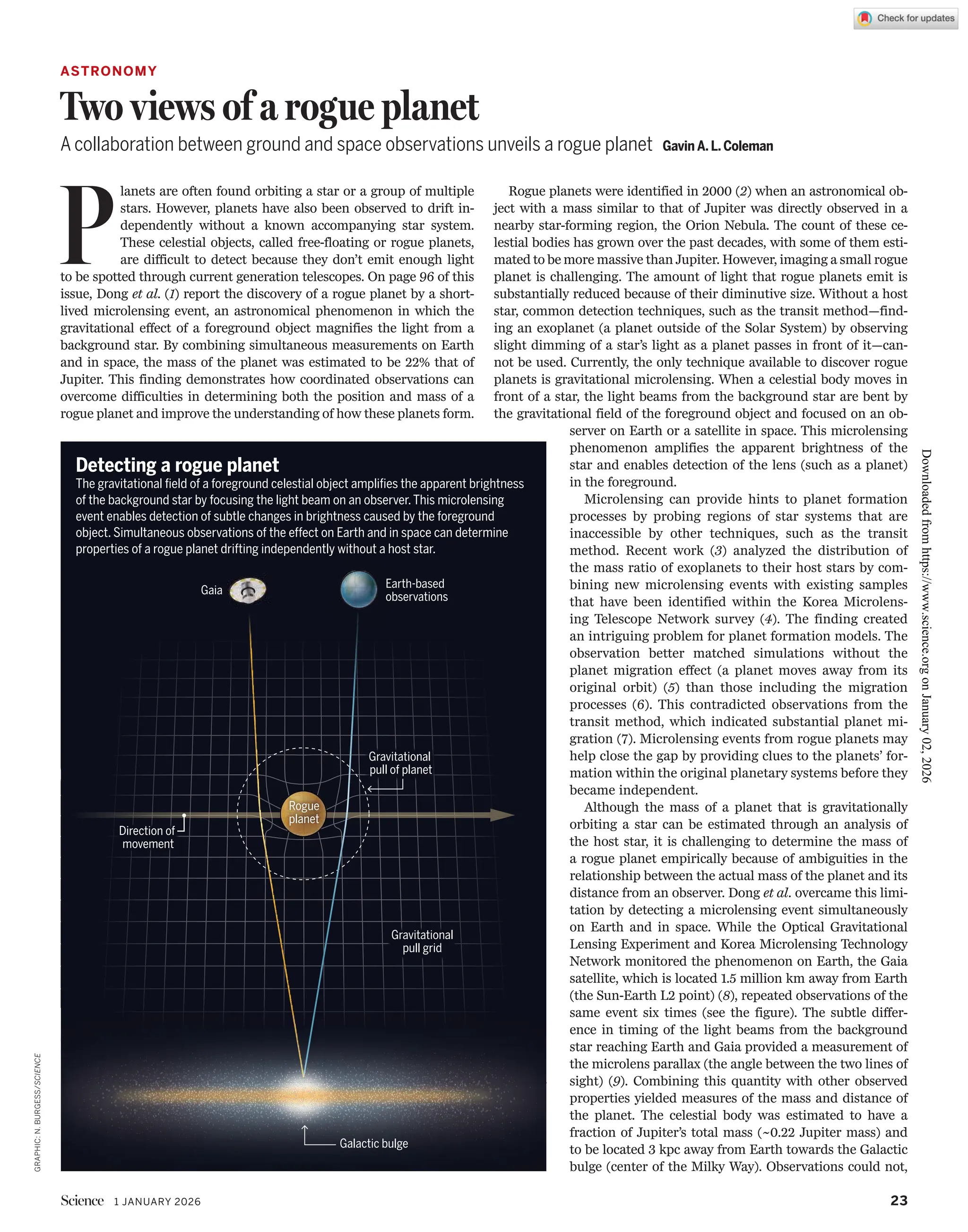 Two views of a rogue planet - saturn size rogue planet | PDF