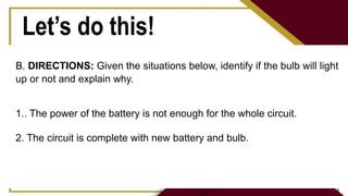 infer the condition necessary to make the bulb light up | PPTX