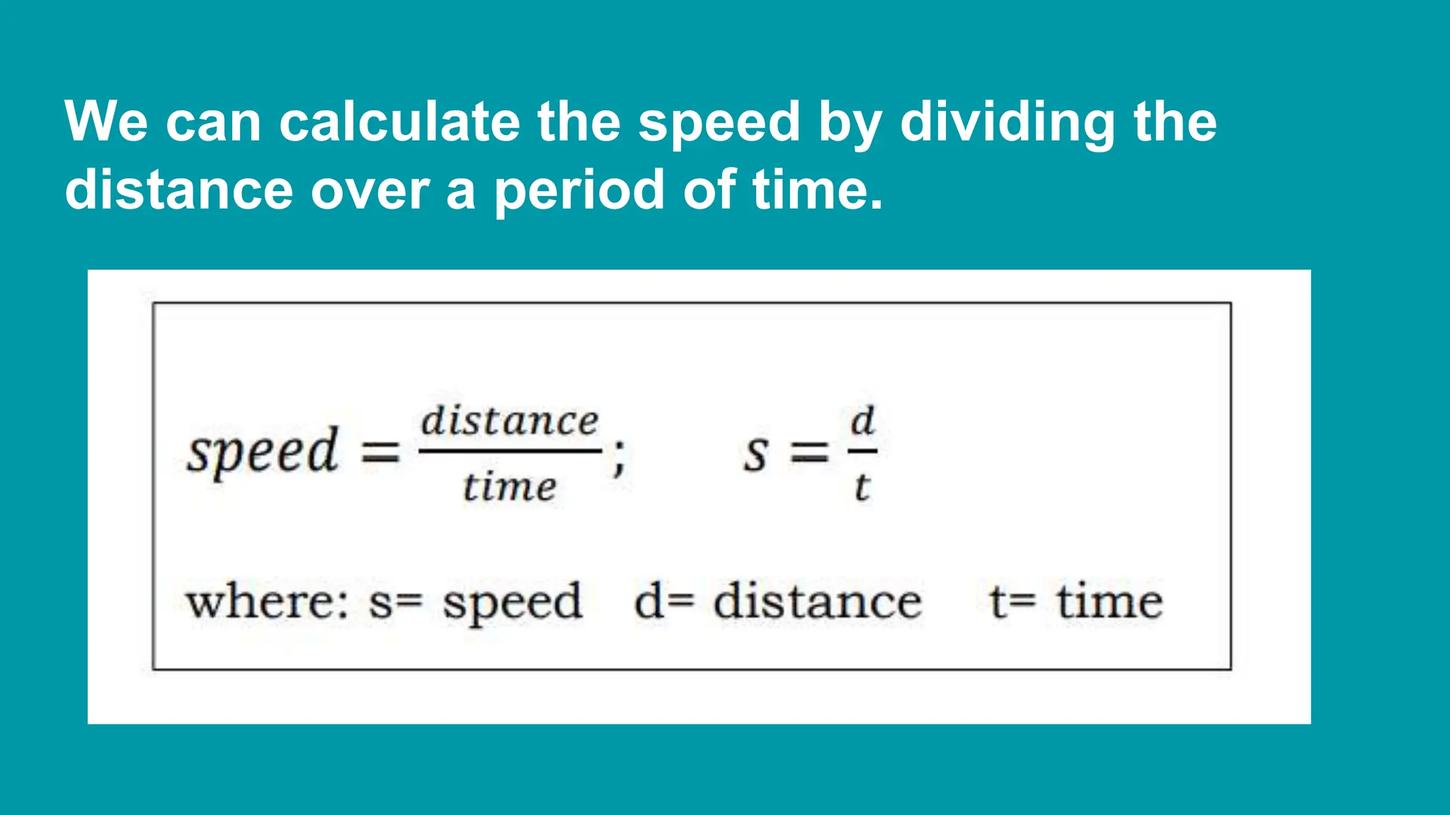 SCIECE FOR GRADE 5 FINDING SPEED DISTANCE AND TIME | PPTX