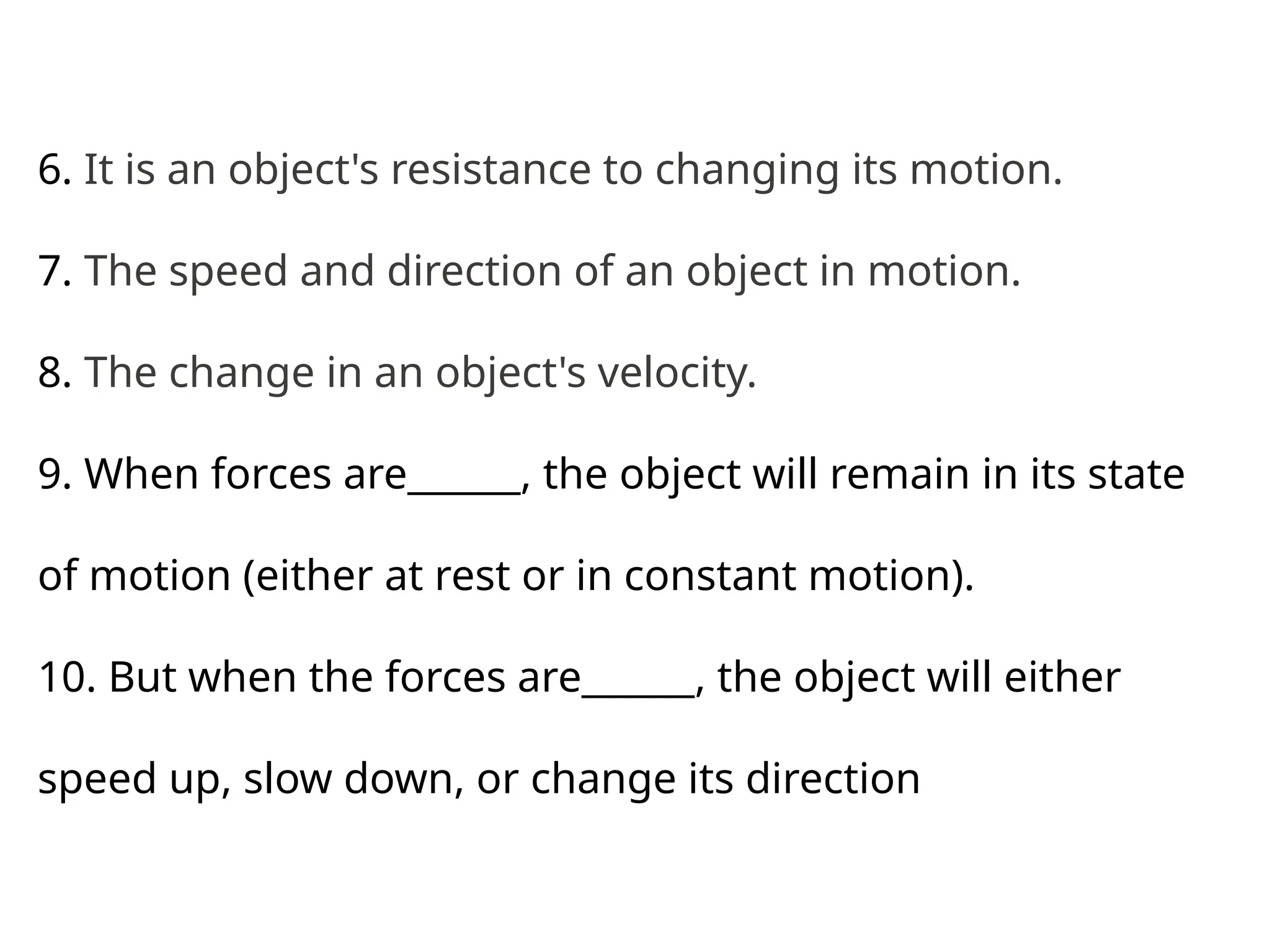 Grade 8 Science Quiz 1, Laws of Motion. | PPTX | Physics | Science