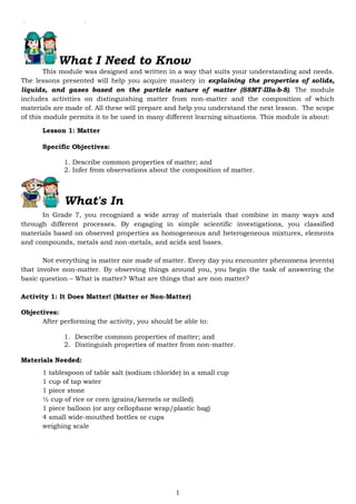 Science 8 module-1-version-3 | PDF