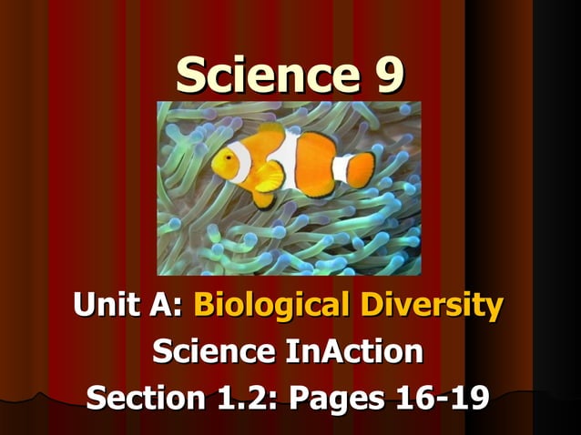 Science 9 Unit A Biological Diversity Section1.2 Lesson Interdependence ...