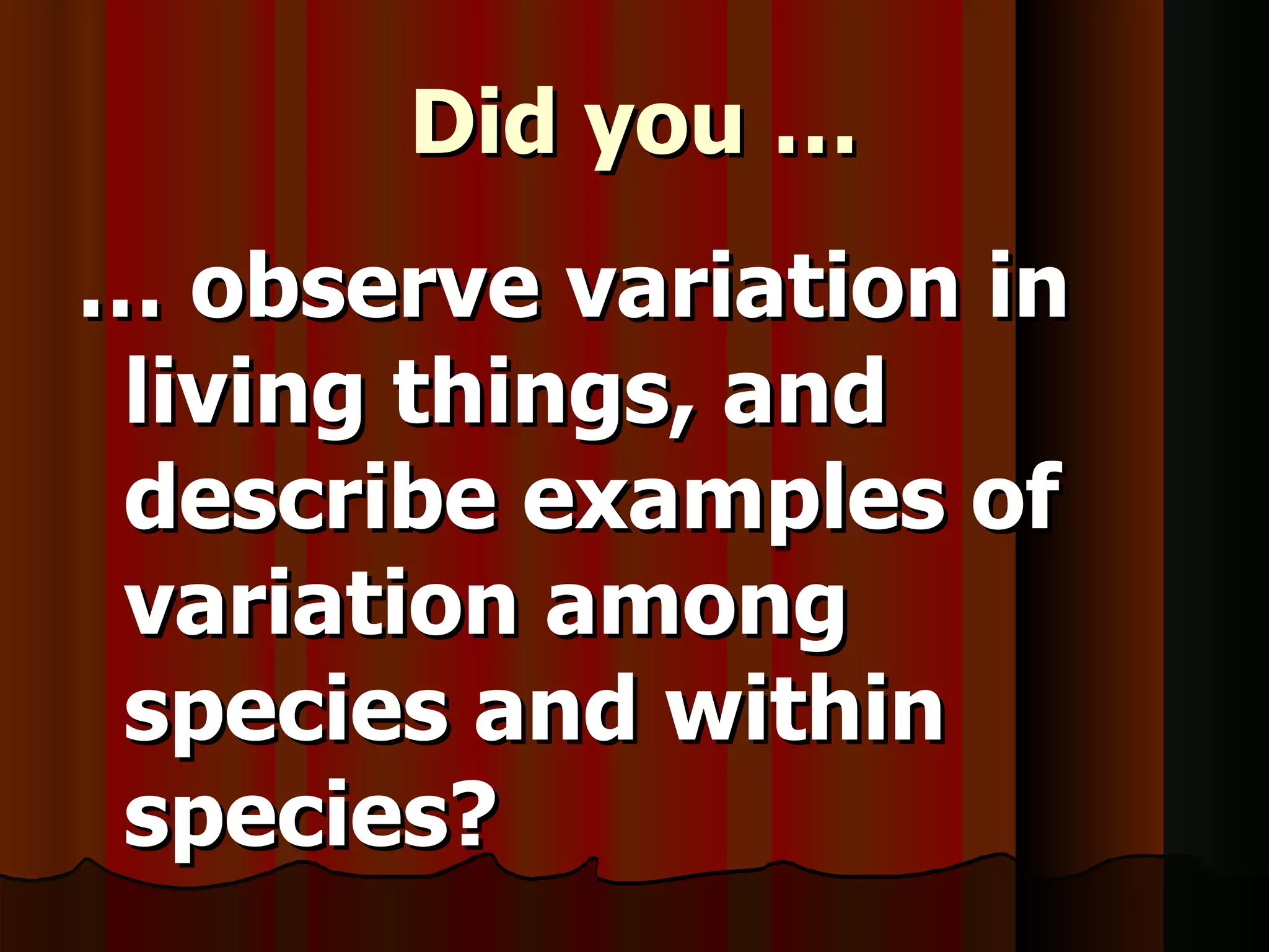 Science 9 Unit A Biological Diversity Section1 Lesson1 | PPT