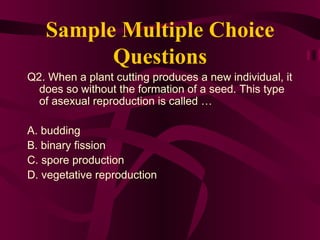 Science 9 Unit A Biological Diversity Section2 Lesson4 Asexual Sexual ...