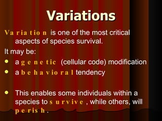 Science 9 Unit A Biological Diversity Section2 Lesson Variation | PPT