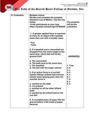 Science-Detailed-lessonplan for grade nine | DOCX