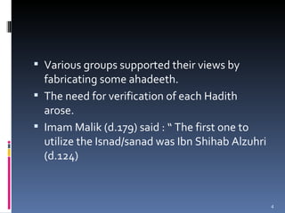Science Of Hadith 1 (Introuduction) | PPT