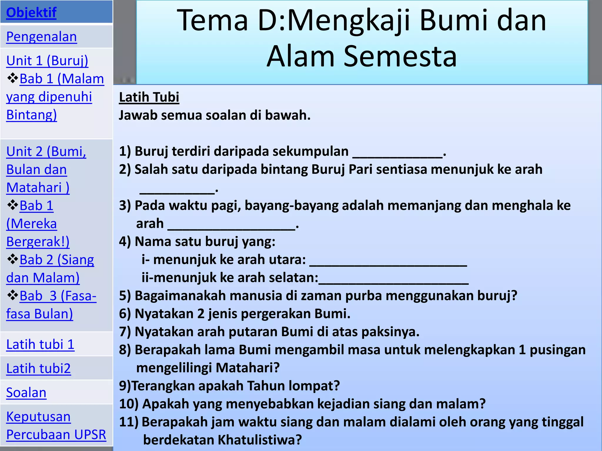 Science tahun 5- buruj | PPTX