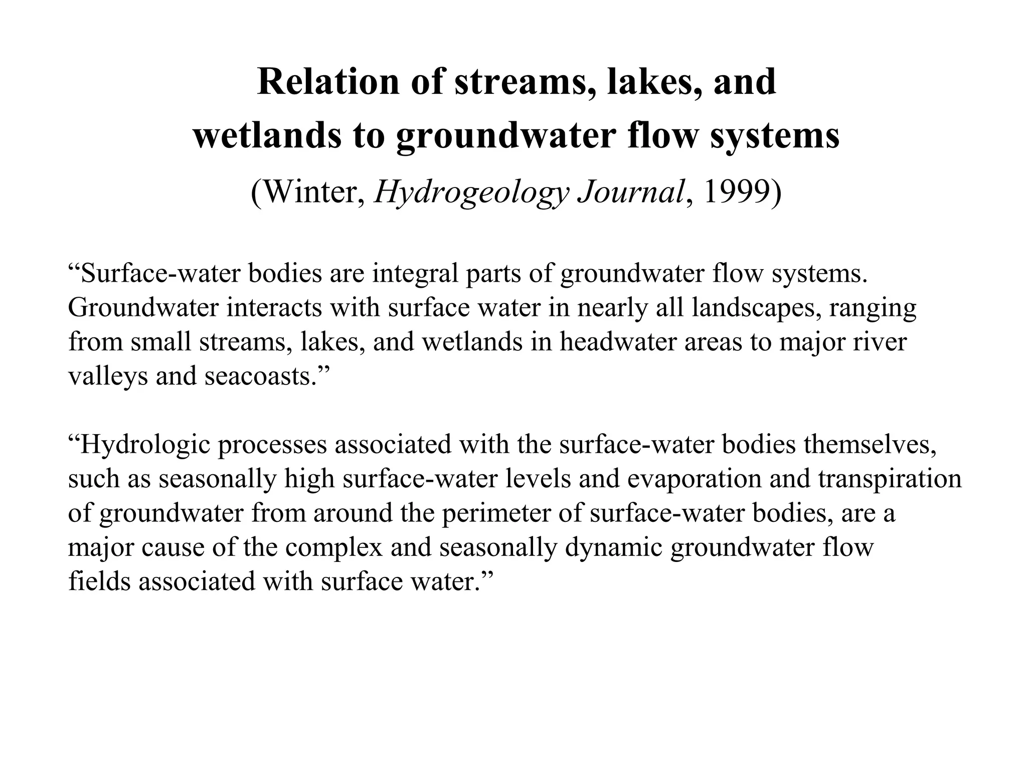 Science View Importance Of Groundwater And Surface Subsurface