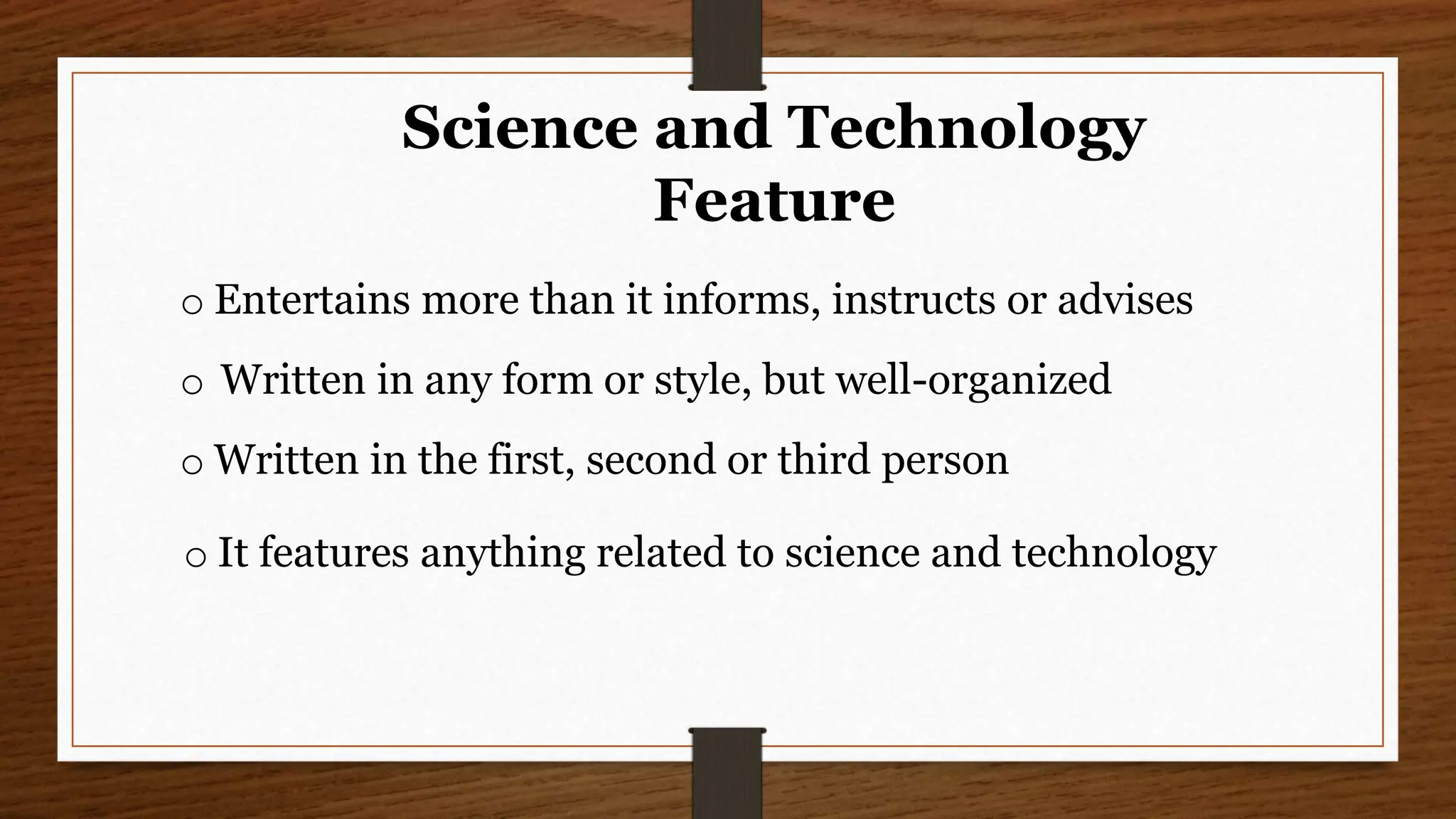 Guide on how to write science and Technology features | PPTX