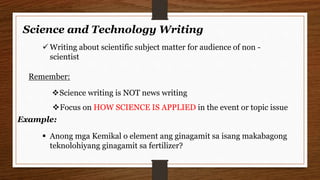 Guide on how to write science and Technology features | PPTX