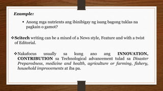 Guide on how to write science and Technology features | PPTX