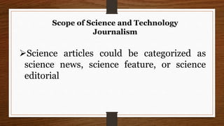 Guide on how to write science and Technology features | PPTX