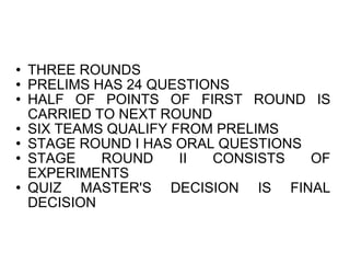 Techkriti Science Quiz Prelims | PPT