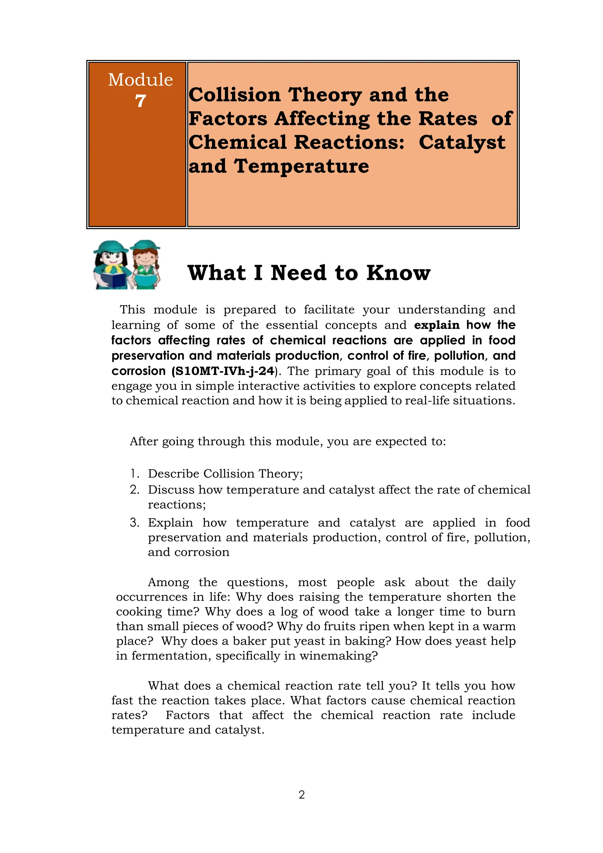 Collision Theory and the Factors Affecting the Rates of Chemical ...