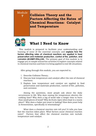 Collision Theory and the Factors Affecting the Rates of Chemical ...