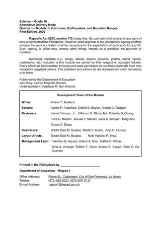 Science Volcanoes Earthquakes ,mountain | PDF