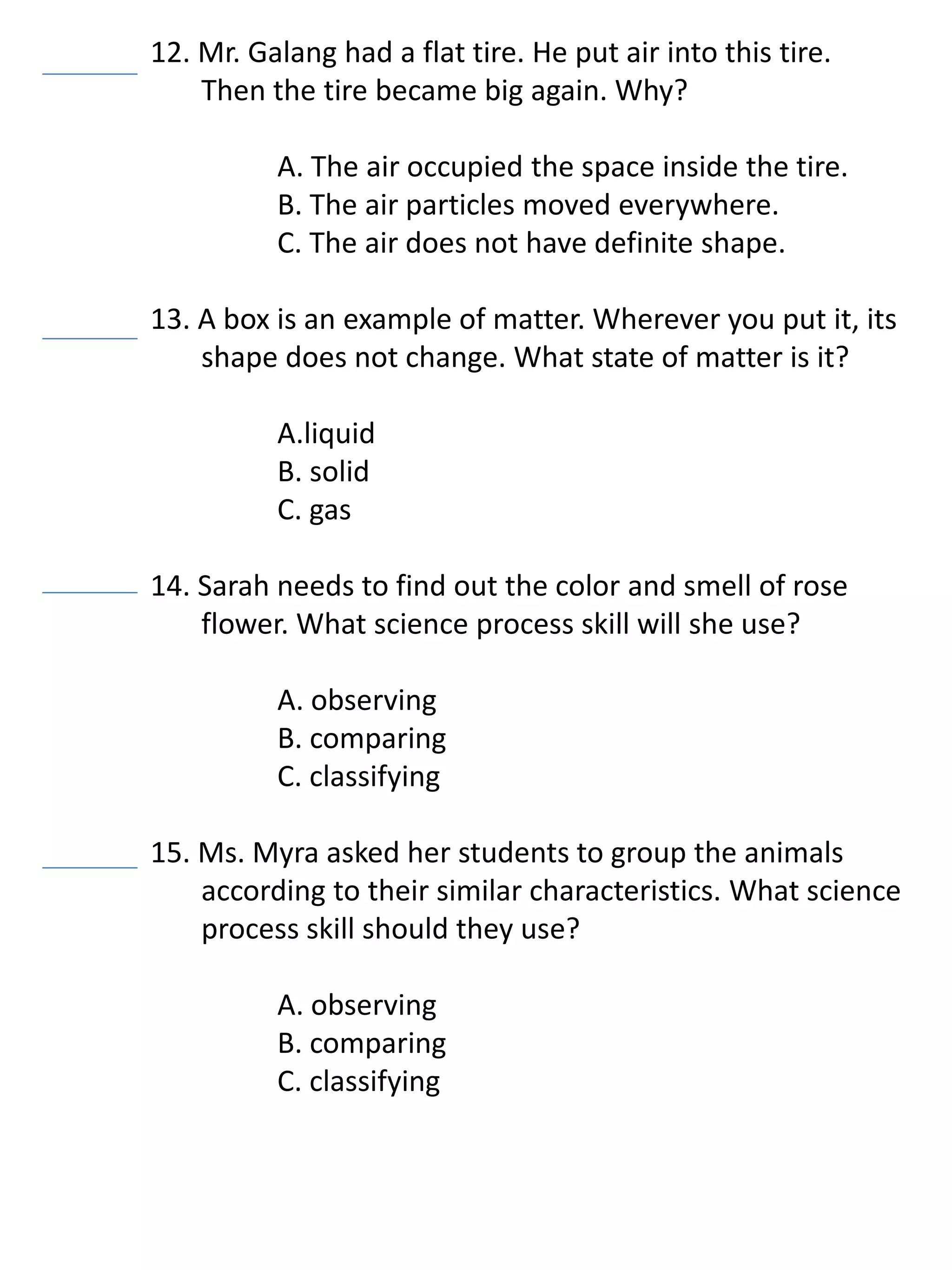 Science1 worksheet | PDF