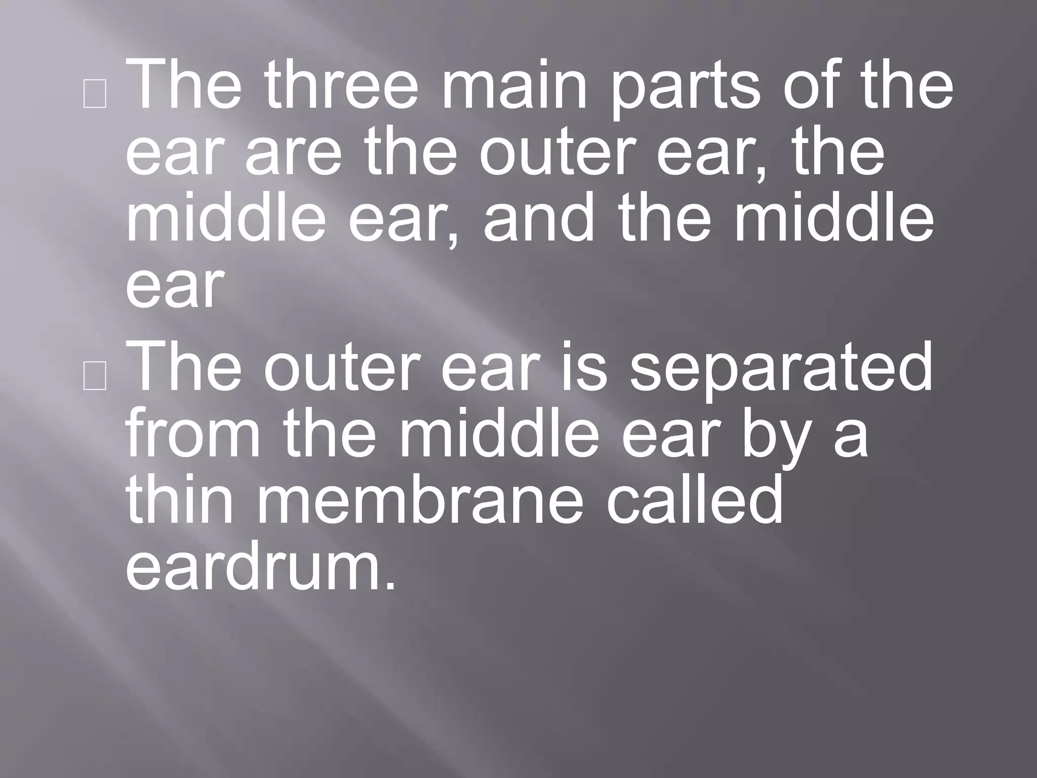Science 3 parts of the ear | PPTX | Ear, Nose and Throat Conditions ...