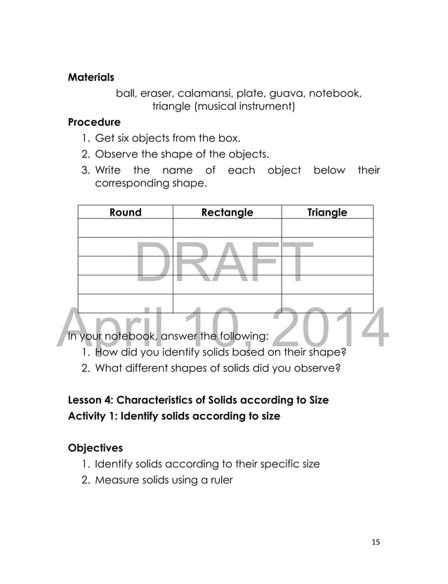 Grade 3 Science Learners Module | PDF | Chemistry | Science