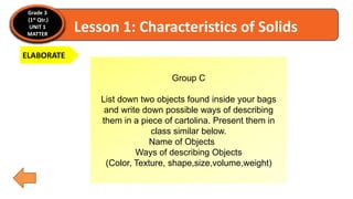 Science Grade 3 1st Quarter Week 1 Lesson 1 | PPTX