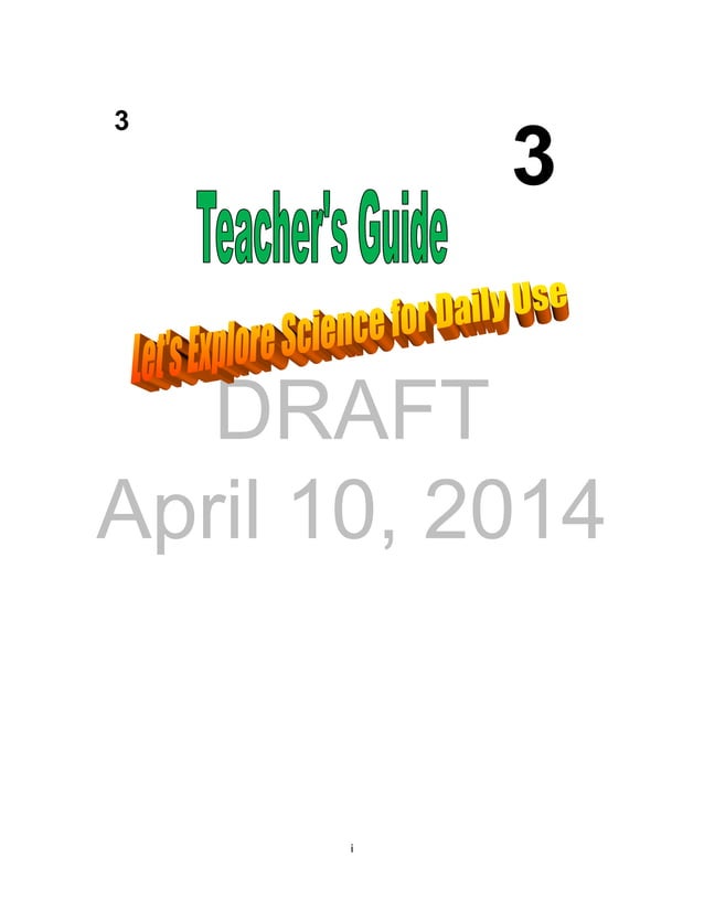 Grade 3 Science Teachers Guide | PDF