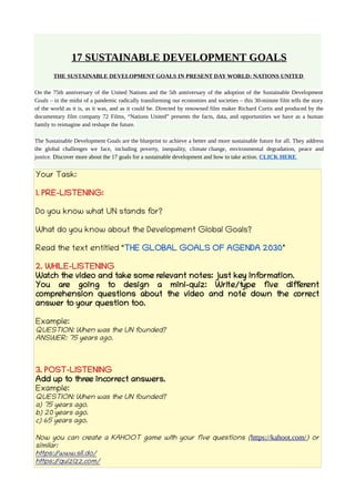 Project: Agenda 2030 Global Goals | PDF | Debated Sensitive Social ...